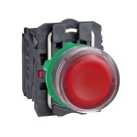 Pulsador luminoso, plástico, Rojo, 1NA+1NC, led 24VAC/DC - XB5AW34B5